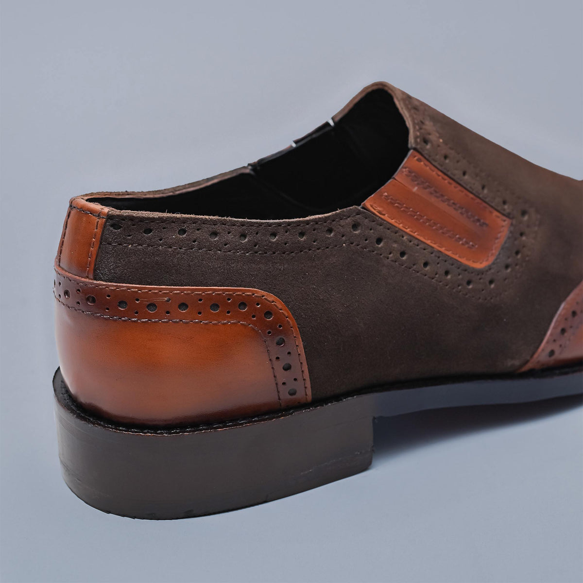 Brown Suede and Genuine Leather Slip-Ons – Hide and Leather Online